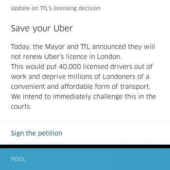 A Silver Lining For UBER Drivers In London Set To Lose Their Jobs